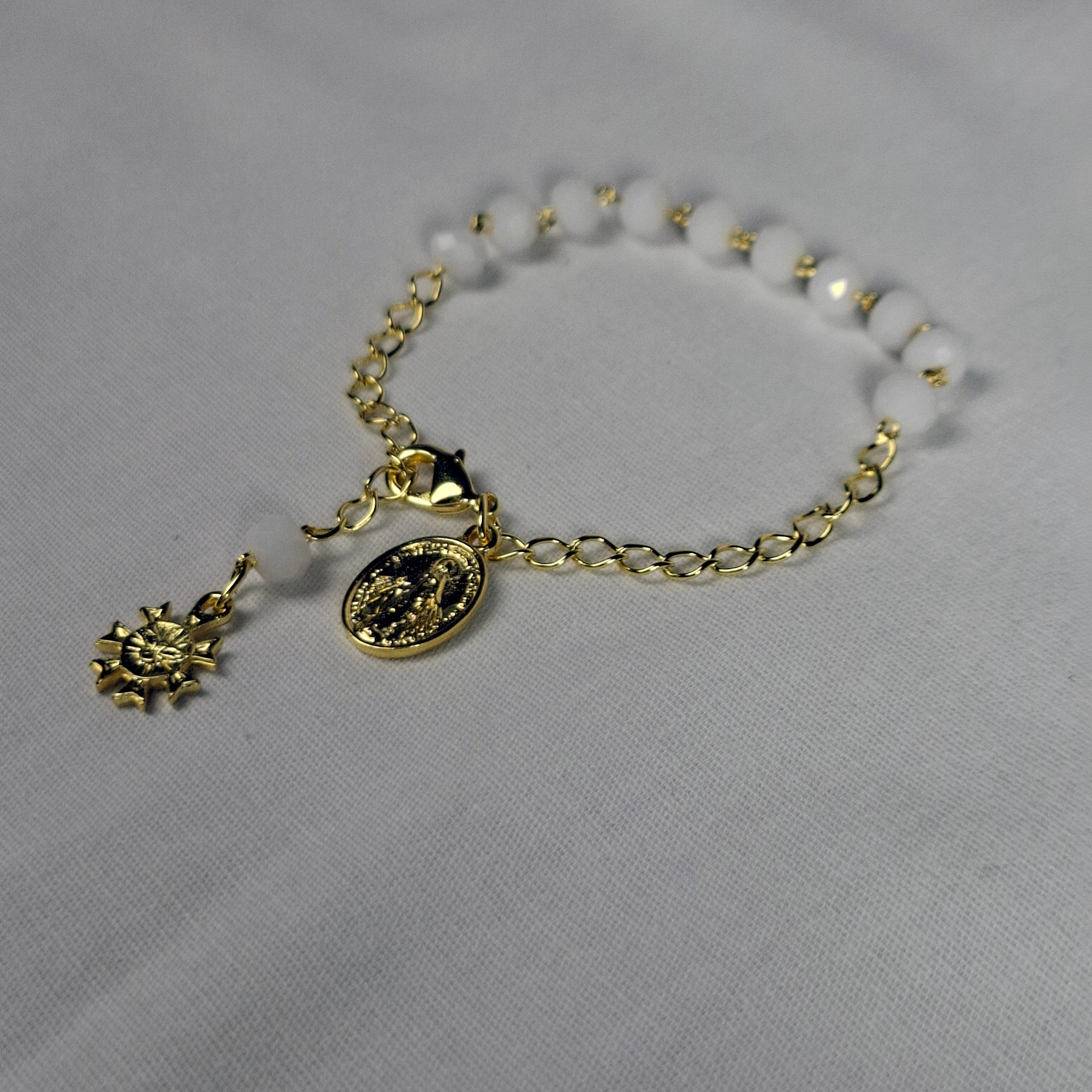 Pulseira com Pérolas e Metal Dourado – Com Vidrinho – Estilo Nossa Sen ...